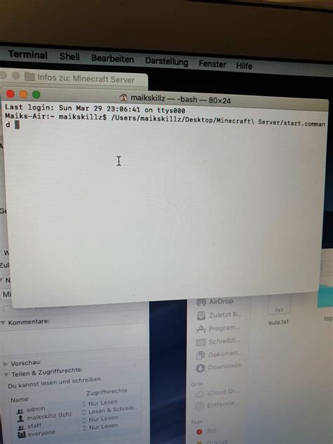 minecraft server shell terminal sagt keine berechtigung computer