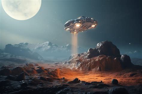 Premium Photo A Spacecraft Landing On A Rocky Exoplanet Created With Artificial Intelligence