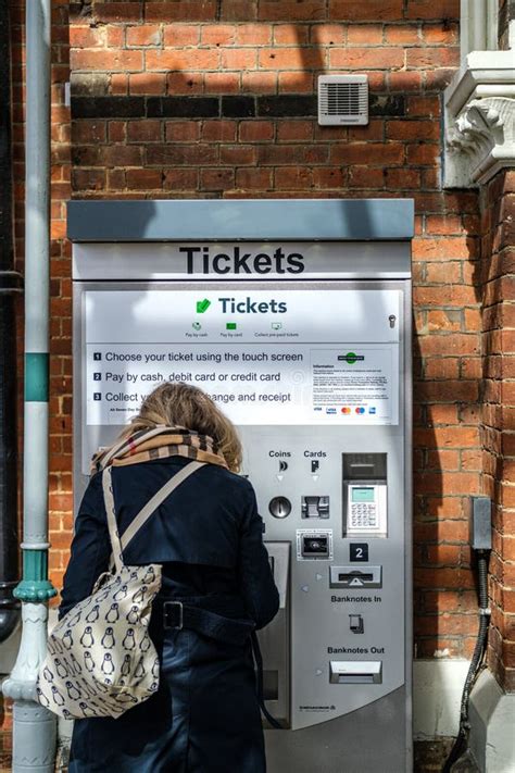 Woman Alone Buying Ticket At Railway Station Editorial Photo Image Of