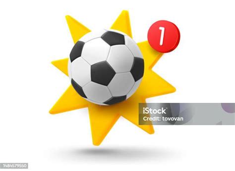 폭발 효과가 있는 축구공 알림이 있는 3d 벡터 모바일 애플리케이션 아이콘 축구공에 대한 스톡 벡터 아트 및 기타 이미지