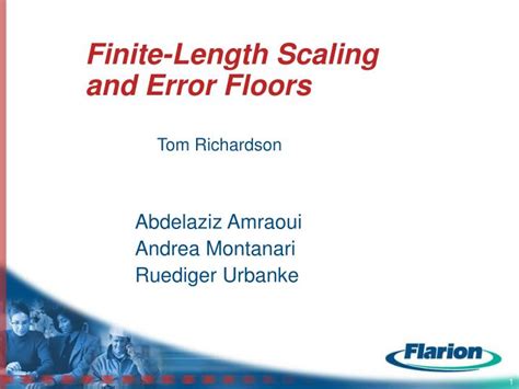 Ppt Finite Length Scaling And Error Floors Powerpoint Presentation