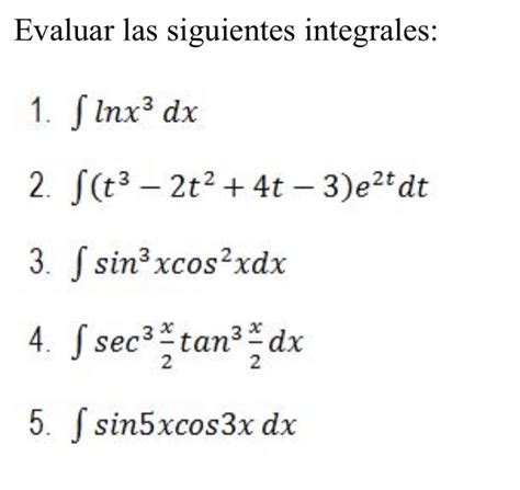 [solved] Evaluar Las Siguientes Integrales 1 Int Ln