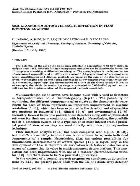 simultaneous multiwavelength detection pdf absorbance chemistry