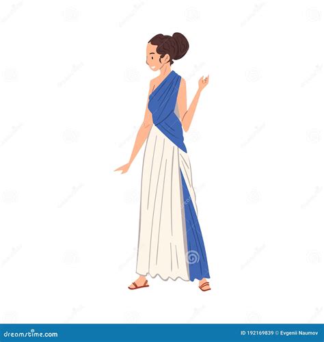 Beautiful Roman Woman In Traditional Clothes Ancient Rome Citizen