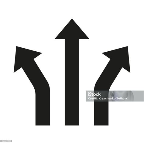 도로 표지판 우회전 좌회전 직진 세 개의 화살표 벡터 그림입니다 스톡 이미지 0명에 대한 스톡 벡터 아트 및 기타 이미지 0명 거리 교통 신호 표지판 Istock