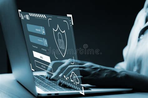 Cyber Security Concept Protect Information On Internet Network Business Scan Keys Unlock The