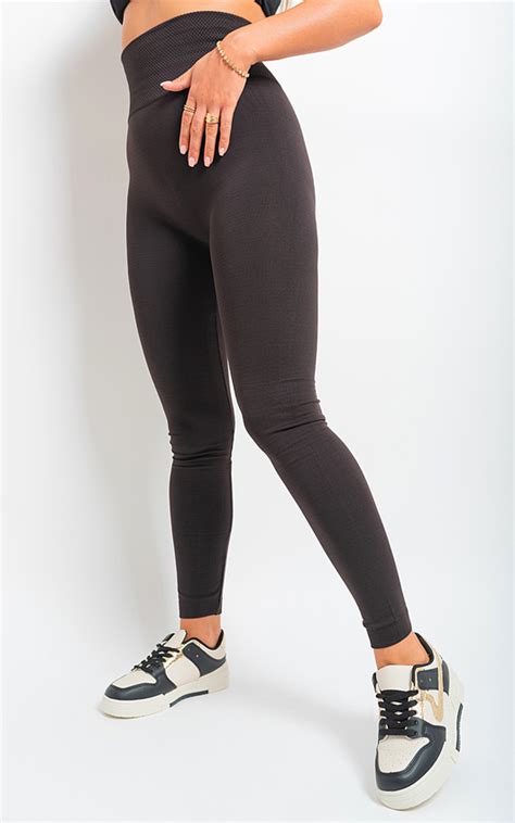 Brown Elaine High Waist Tummy Compression Slimming Leggings Big Size
