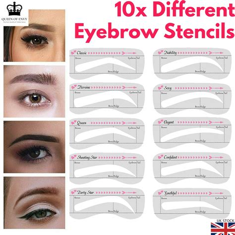 10pcs Eyebrow Stencils Defination Shaper Perfect Brow Fine Grooming Template Uk Ebay In 2024