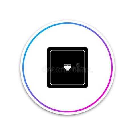 Ethernet Socket Sign Network Port Cable Socket Icon Isolated On White Background Lan Port