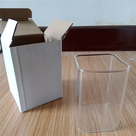 230ml Square Glass Cup 6x9cm On Carousell