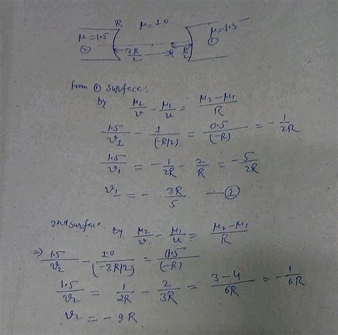 A Convex Refracting Surface Of Radius Of Curvature 20 Cm Separates Two Media Of Refractive