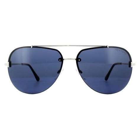 Sunglasses Aviator Shiny Palladium Blue Sunglasses Tom Ford