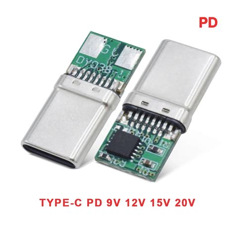 USB C PD QC Trigger 9V 12V 15V 20V DC Adjustable Voltage Power Module 5A Type C Male Input