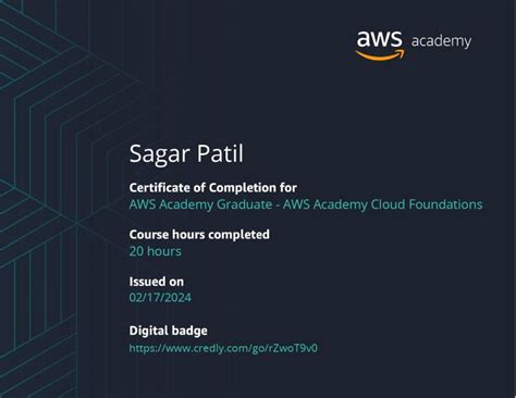 Sagar Patil On Linkedin Aws Cloudcomputing Awsacademy Cloudfoundations