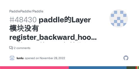 Paddle的layer模块没有registerbackwardhook函数可以使用，有替代的函数吗 · Issue 48430