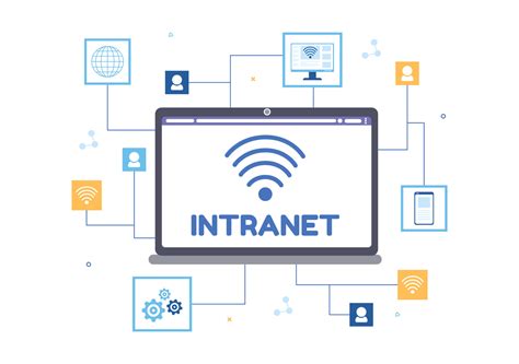 Intranet Internet Network Connection Technology To Share Confidential Company Information In