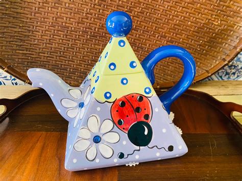 Mary Heather Gibbs Enesco Lady Bug Teapot Etsy