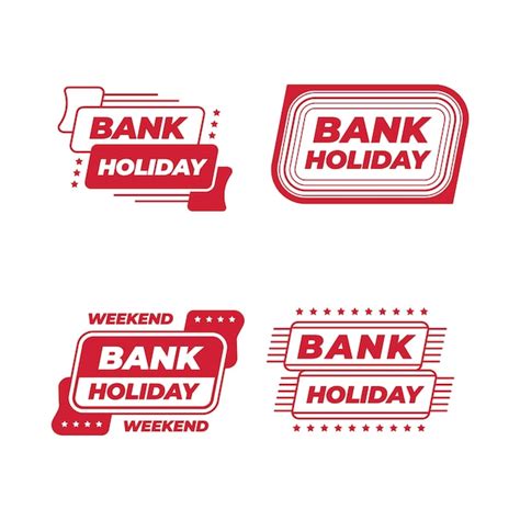 Free Vector Flat Design Bank Holiday Labels Set