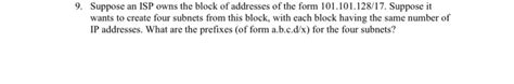 solved 9 suppose an isp owns the block of addresses of the