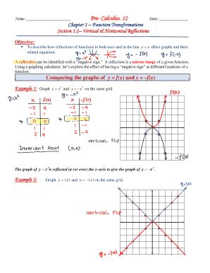 Fillable Online Name Pre Calculus Function Transformations Section Fax Email Print PdfFiller