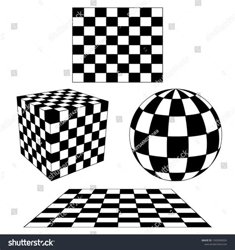 3d Cube Sphere Plan Geometry Checkered Stock Vector Royalty Free