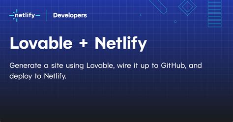 Deploy a Lovable site to Netlify | Netlify Developers