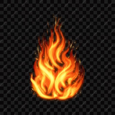 Premium Psd Realistic Burning Fire Flames Burning Hot Sparks