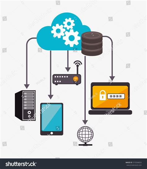 Data Center Cloud Computing Hosting Vector Stock Vector Royalty Free 315594833 Shutterstock