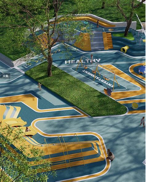 2023全龄儿童乐园区景观su模型小区公园儿童活动区攀爬滑梯su模型 花瓣网