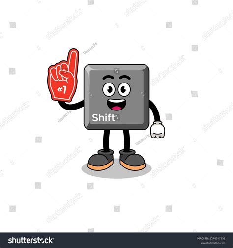 Cartoon Mascot Keyboard Shift Key Number Stock Vector Royalty Free Shutterstock