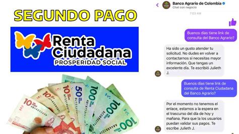 Atención confirman pagos Renta ciudadana Prosperidad Social y Banco