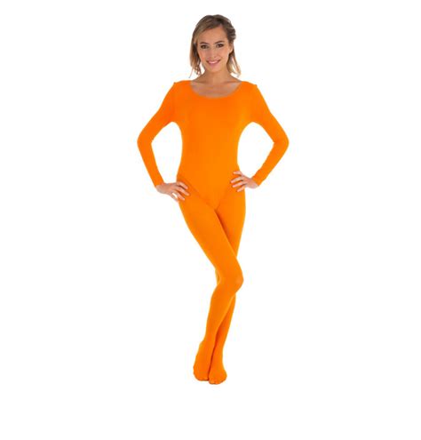 Bodysuit Oranje Met Lange Mouwen Feestbazaarnl