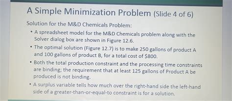 Solved A Simple Minimization Problem Slide 4 ﻿of