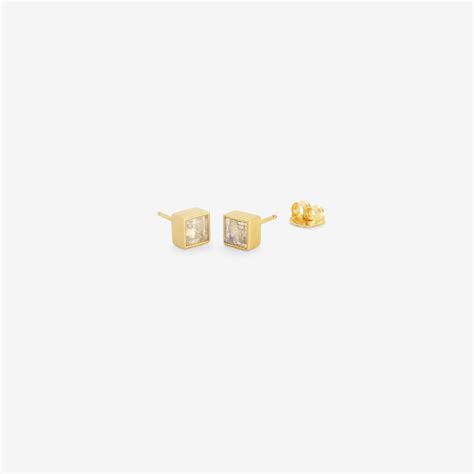 Lola Brooks 18k And Faceted Moonstone Cube Studs 131ct