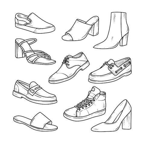Premium Vector Shoes Hand Drawn Illustration On White Background