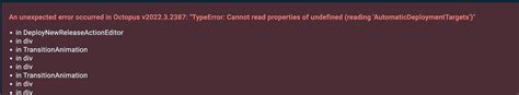 Scheduled Trigger Creation Deploy New Release Typeerror Reading Automaticdeploymenttargets