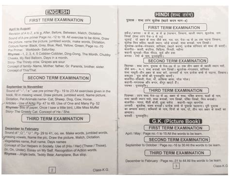 Class K G Syllabus New Bal Vaishali Public School