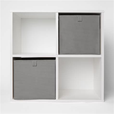 Ohs Plain Cube Storage Boxes Charcoal 2 Pack