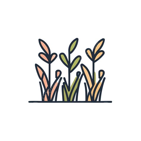 線性植物圖標現代矢量標誌概念向量 Ilustracion 一個線性圖標 描繪白色背景上的草葉 平面圖標和 Dribbble 的矢量插圖