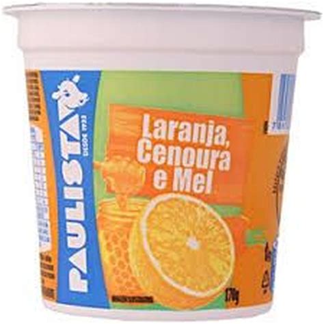 Iogurte Natural Laranja Cenoura E Mel Paulista Copo 170G Submarino