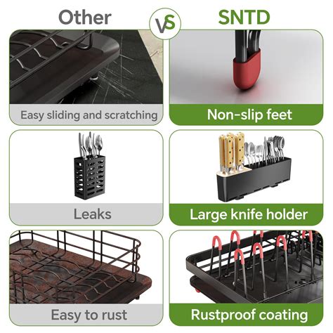 Sntd Large Dish Drying Rack Extendable Dish Rack For