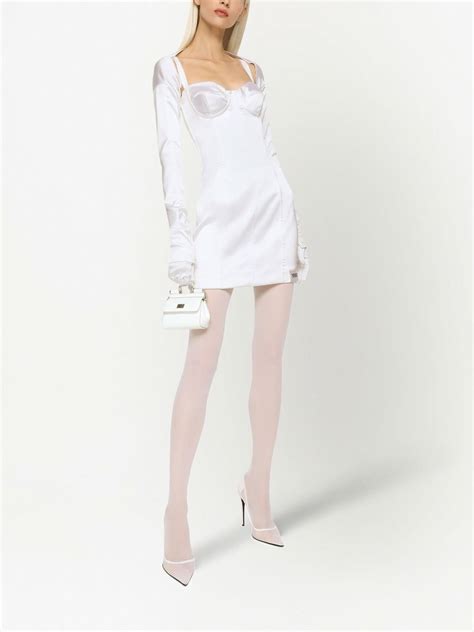 Dolce And Gabbana Kim Dolceandgabbana Satin Minidress White Farfetch Ae