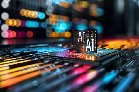Ai Microchip With Glowing Circuits And Neon Light Effects Premium Ai