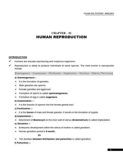 Human Reproduction Ln 3 Pdf Menstrual Cycle Testicle
