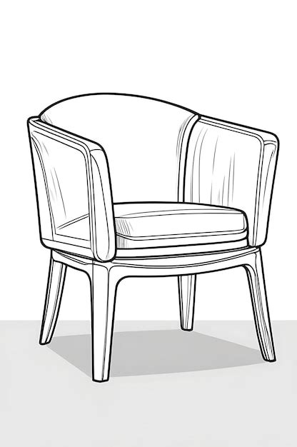 검은색 윤 의자 윤 어린이 색채 페이지 색 배경 프리미엄 Ai 생성 이미지