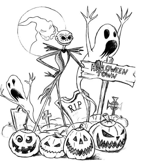 Halloween Town Coloring Pages Coloring Cool