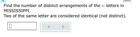 Solved Find The Number Of Distinct Arrangements Of The 11 Chegg
