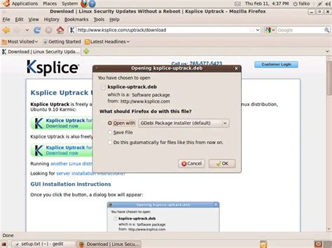 installing kernel security updates without reboot with ksplice uptrack