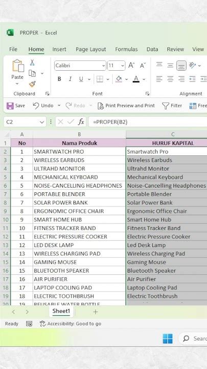 Proper In Excel Belajarexcel Exceltips Exceltricks Properexcel Youtube