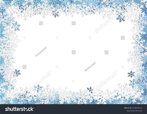 Threedimensional Snowflake Frame Vector Illustration Stock Vector Royalty Free 2149245127